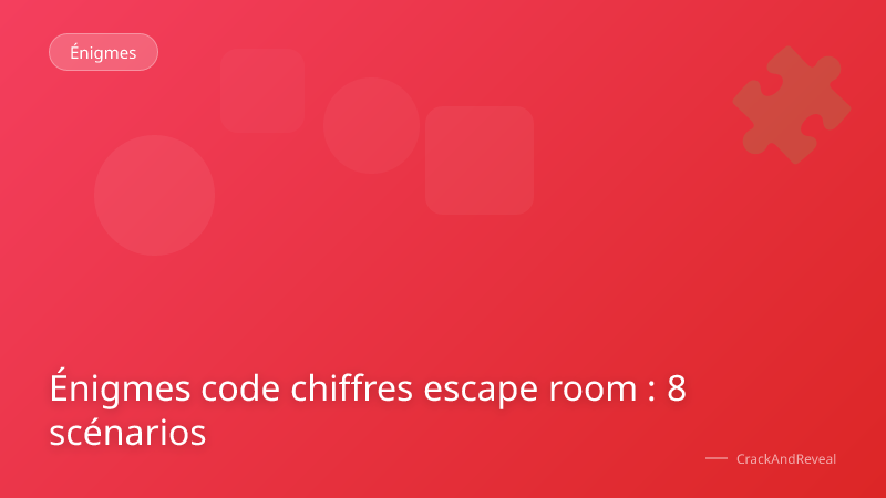 Énigmes code chiffres escape room : 8 scénarios | CrackAndReveal